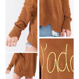 Gilli | Sweaters | Camel Jadore Logo Embroidered Long Tunic Sweater ...